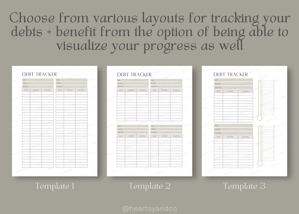 Debt Tracker Printable, Debt Payoff Planner, Debt Tracker Log, Simple ...