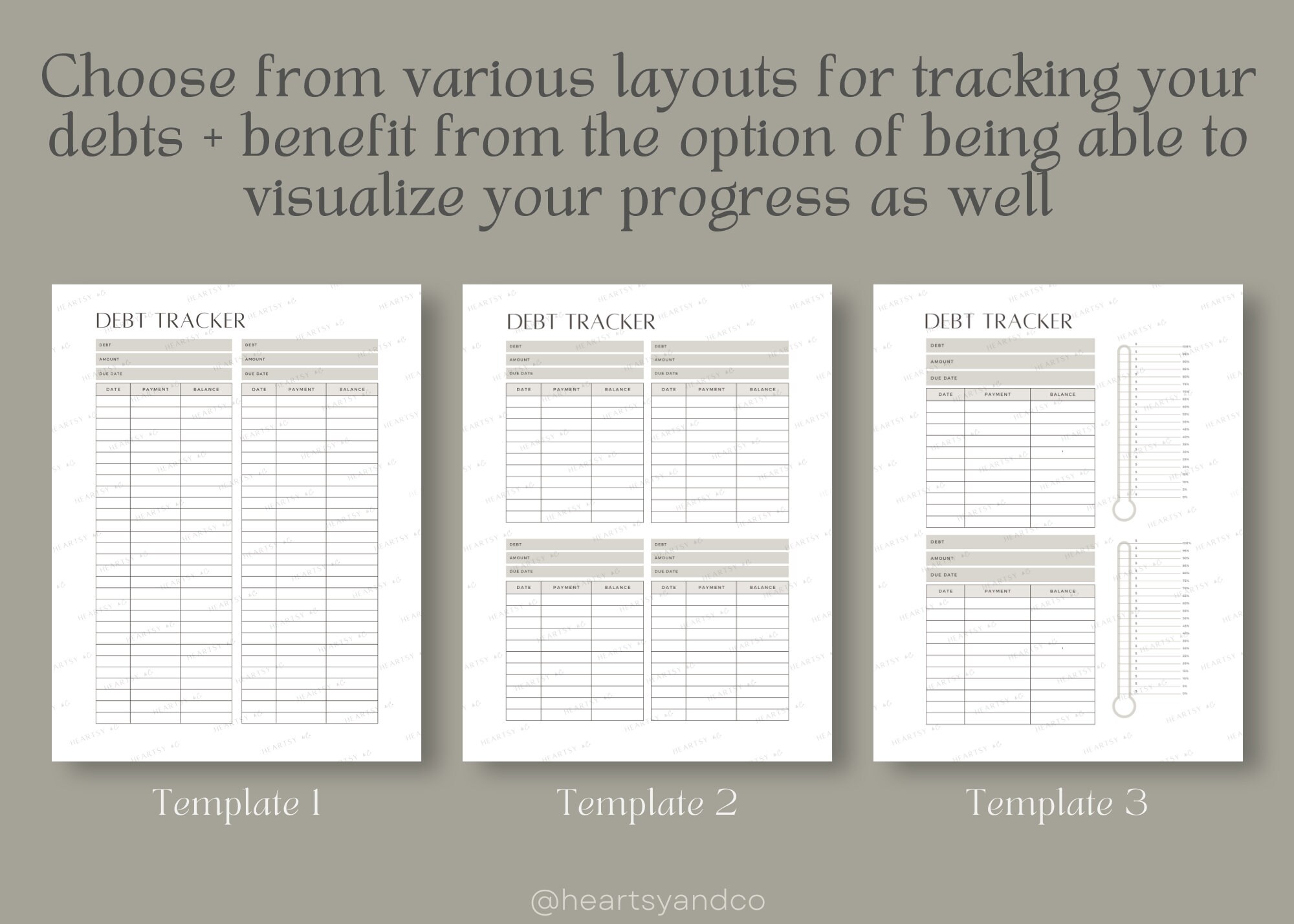 Debt Tracker Printable, Debt Payoff Planner, Debt Tracker Log, Simple ...