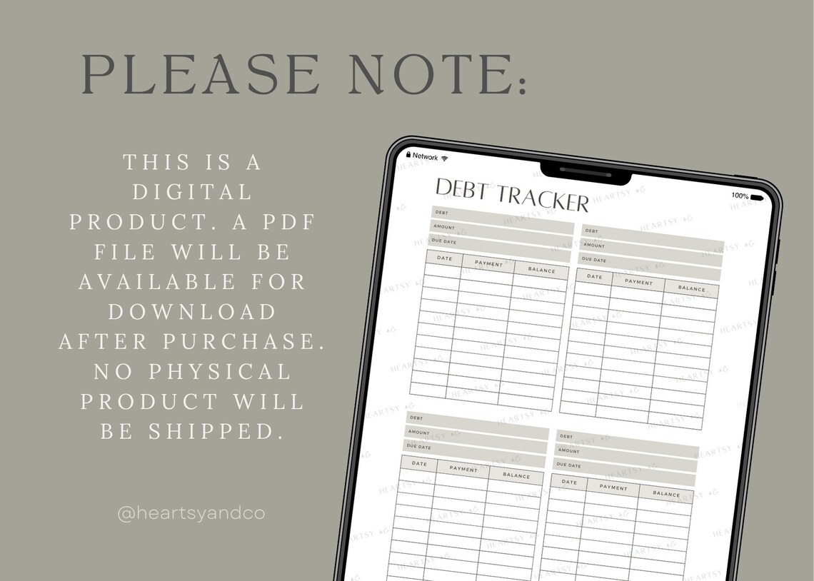 Debt Tracker Printable, Debt Payoff Planner, Debt Tracker Log, Simple ...