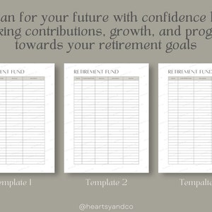 Retirement Fund Planner Printable, Retirement Fund, Pension Tracker ...