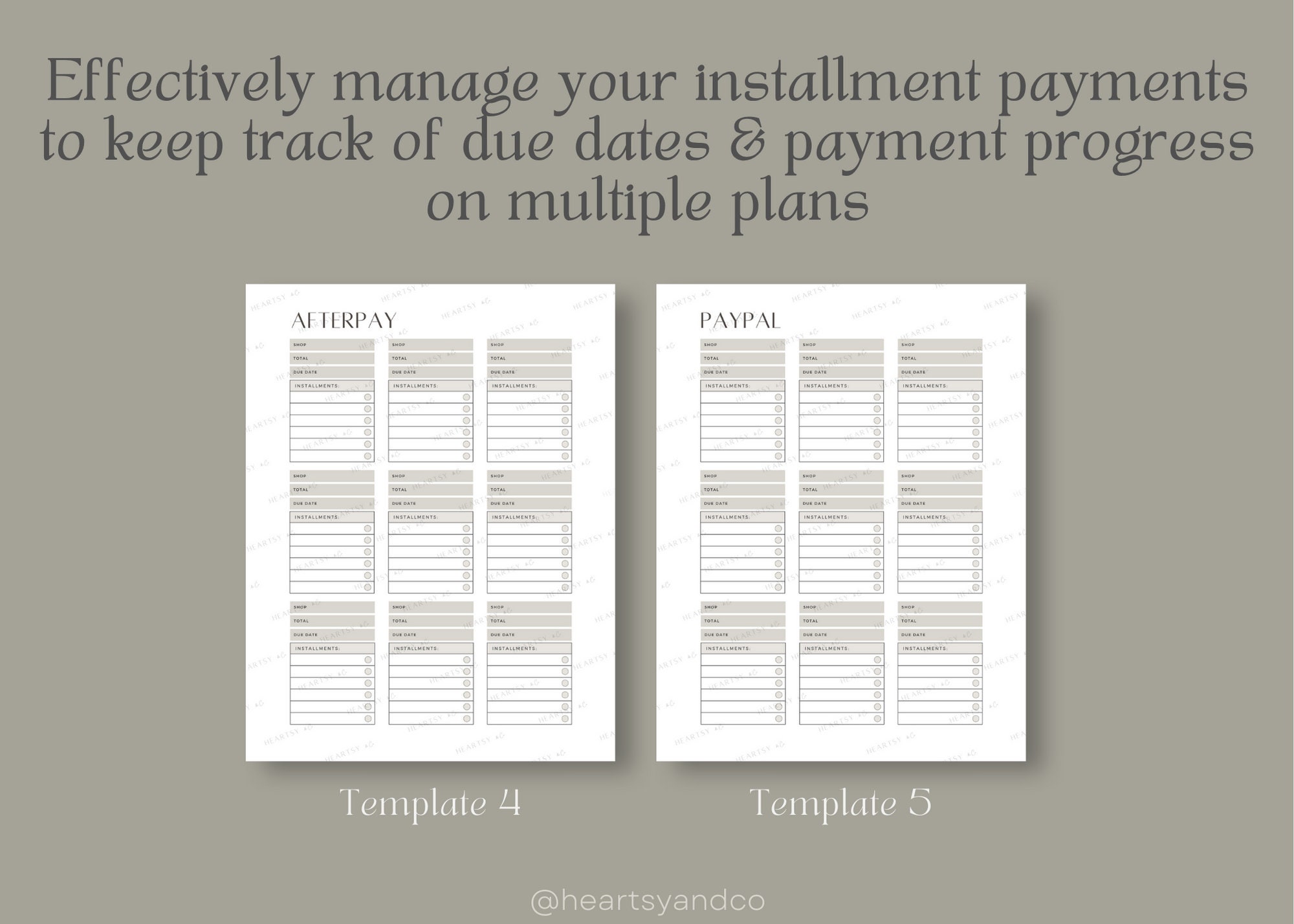 Payment Plan Tracker Printable, Installment Planner, Payment Planner ...