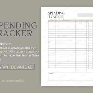 Spending Tracker Printable, Simple Spending Log, Expense Tracker ...