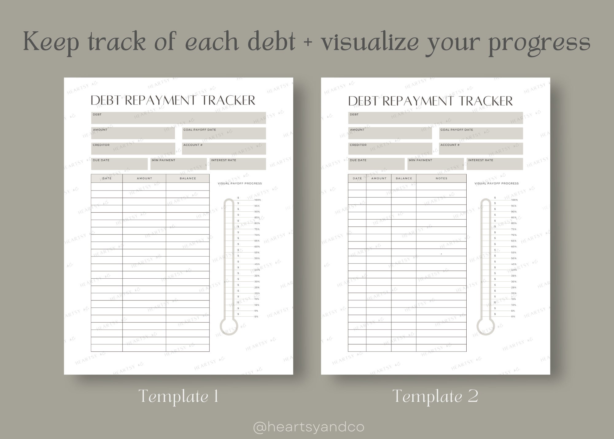 Debt Repayment Tracker Printable, Debt Repayment Plan, Visual Debt ...