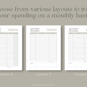 Monthly Spending Tracker Printable, Monthly Purchase Log, Expense ...