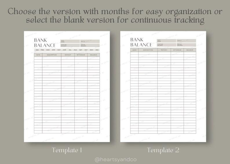 Bank Balance Tracker Printable, Beginner Spending Tracker, Finance ...