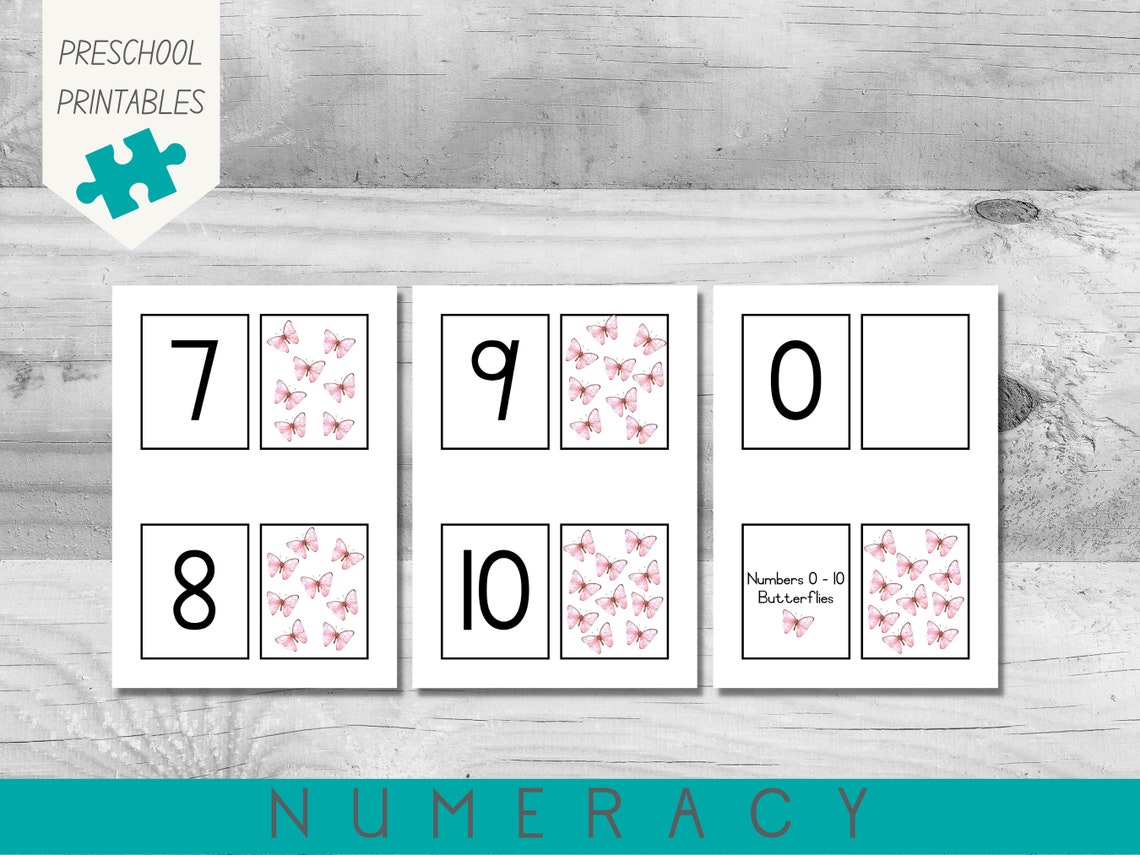 Preschool Counting Activity Matching Cards Numbers 0 10 - Etsy