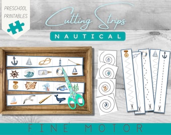 Cutting Strips Preschool and Homeschool Activity Fine | Etsy