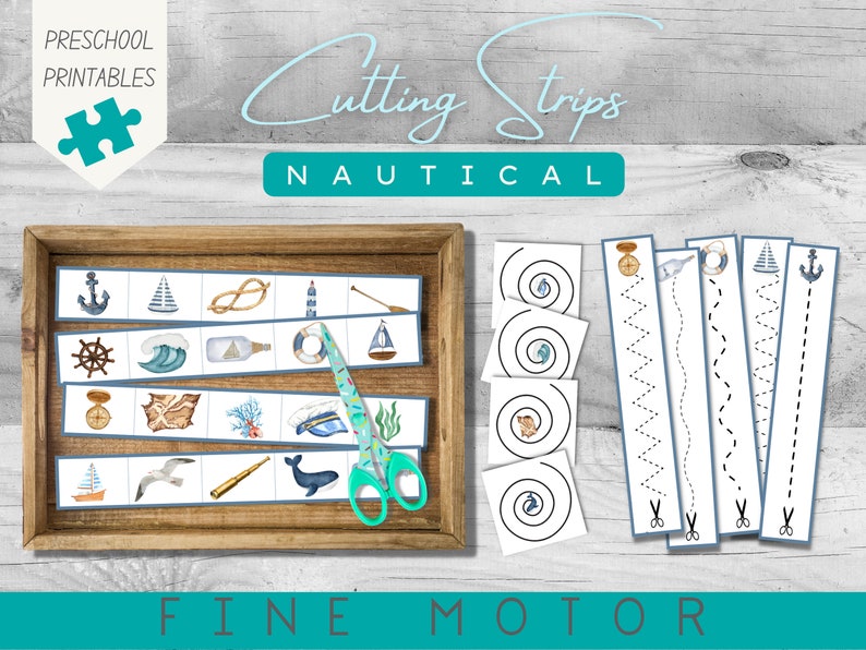 Nautical Cutting Strips | Preschool & Homeschool Activity | Fine Motor ...
