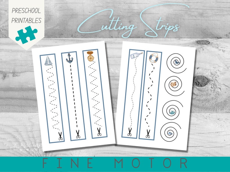 Nautical Cutting Strips | Preschool & Homeschool Activity | Fine Motor ...