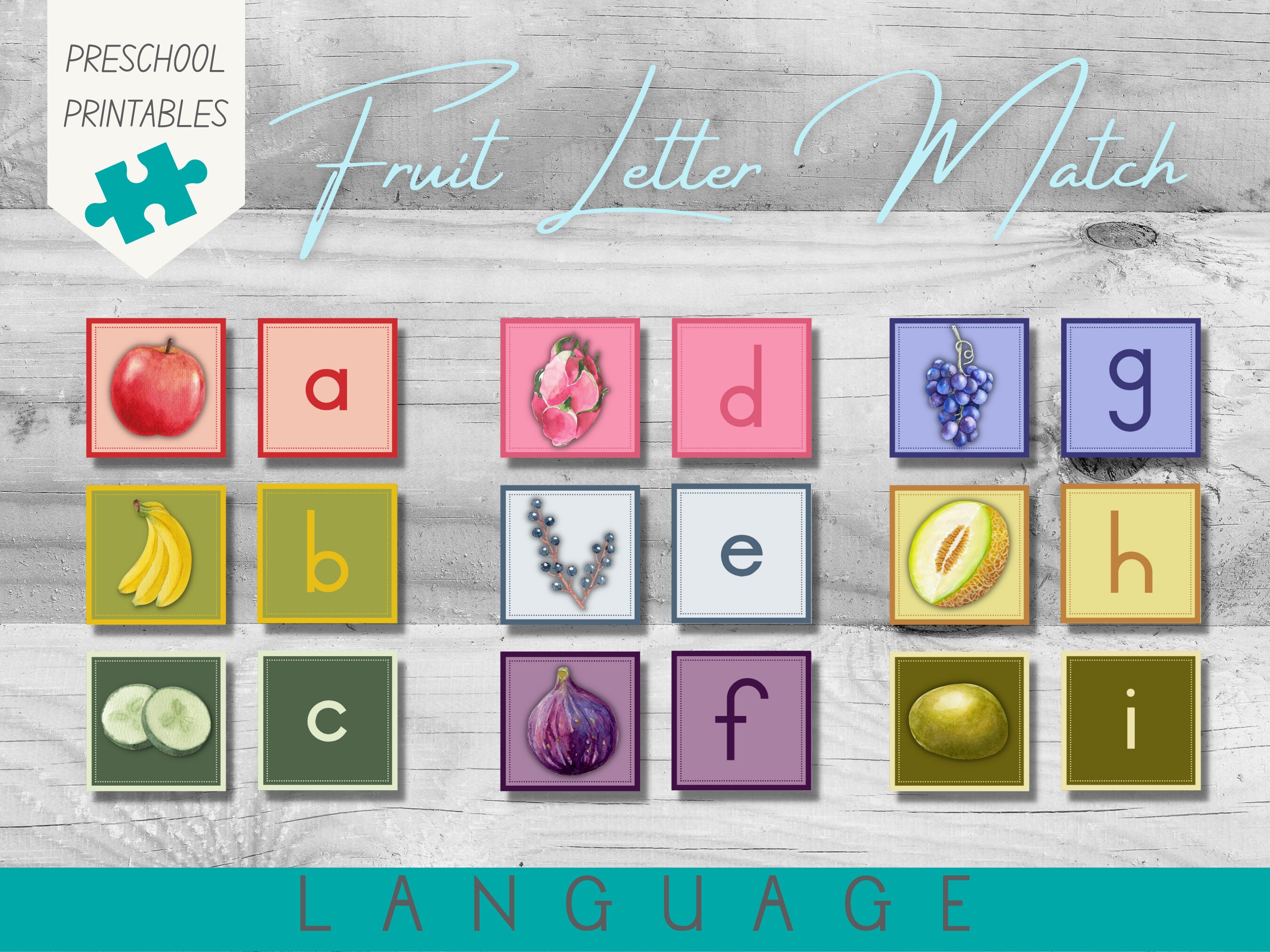 Letter Match A-Z Fruit Phonics Matching Activity Alphabet Language PDF ...