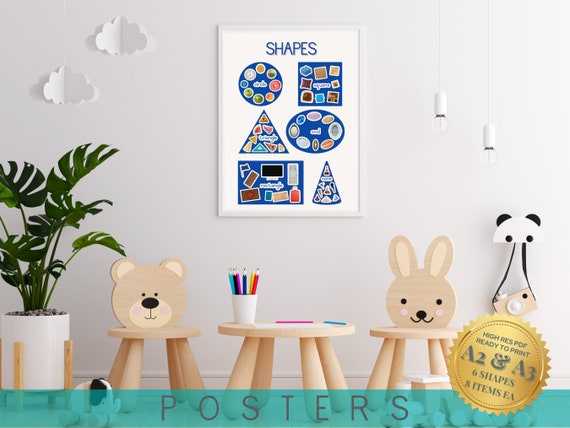 Preschool Shape Poster A2 and A3 PDF Printable | Etsy