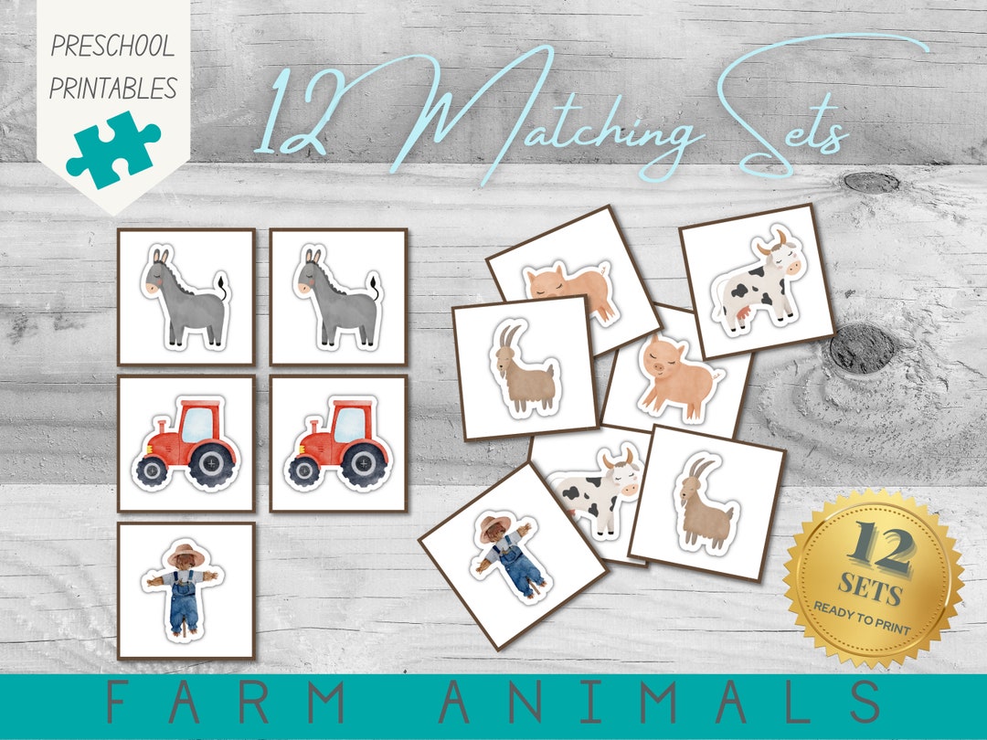 Farm Animals Matching Cards Activity | Homeschool and Preschool ...