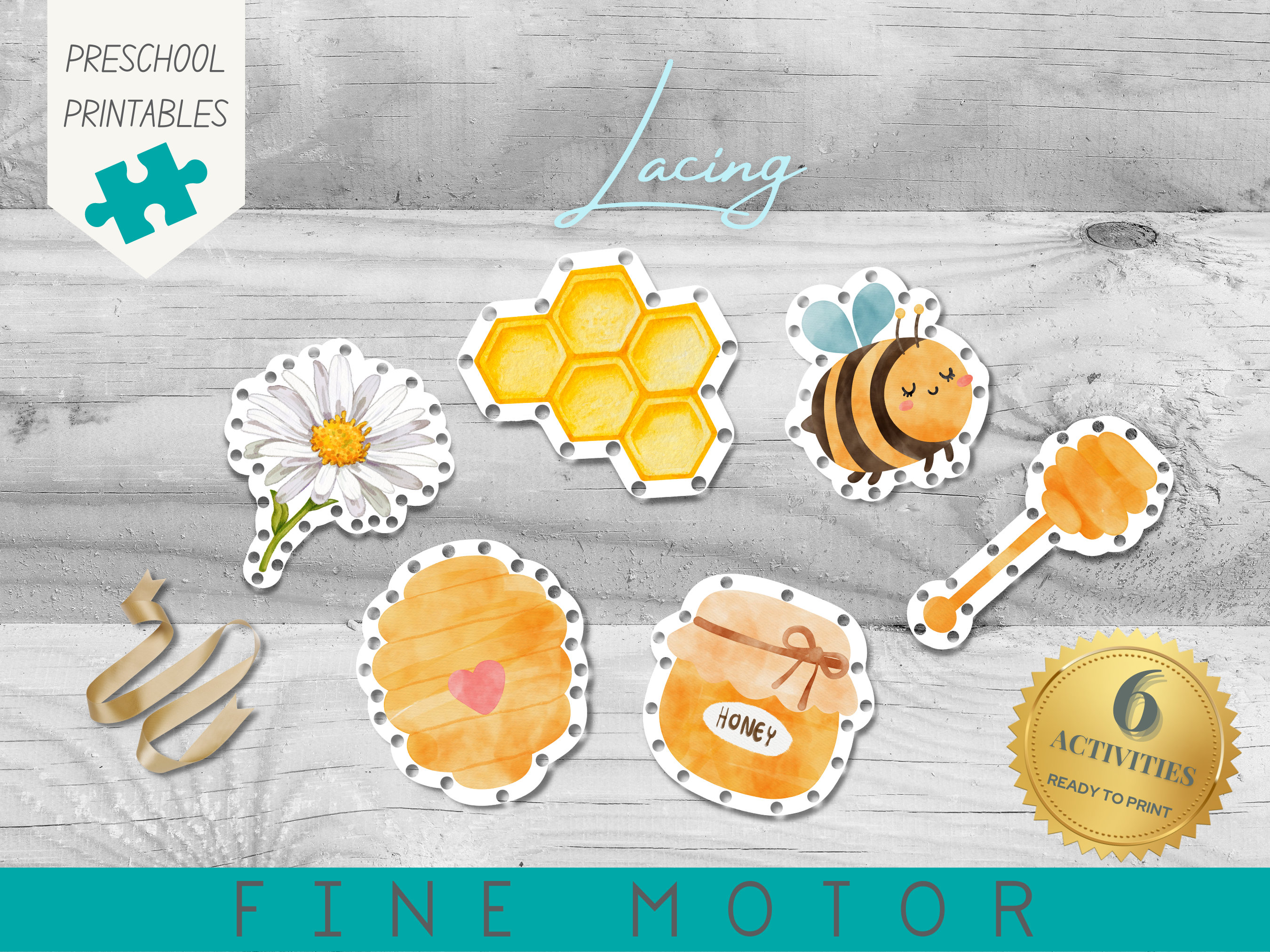 Honey Bee Lacing Card Activity | Preschool & Homeschool | Montessori ...