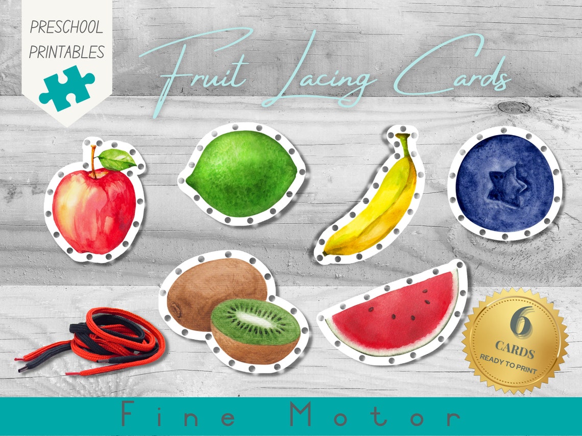 Fruit Lacing Card Activity | Preschool & Homeschool | Montessori | Fine ...