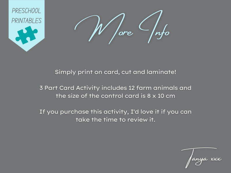 Farm Animals | 3 Part Cards | PDF Printable - Etsy