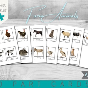 Farm Animals | 3 Part Cards | PDF Printable - Etsy