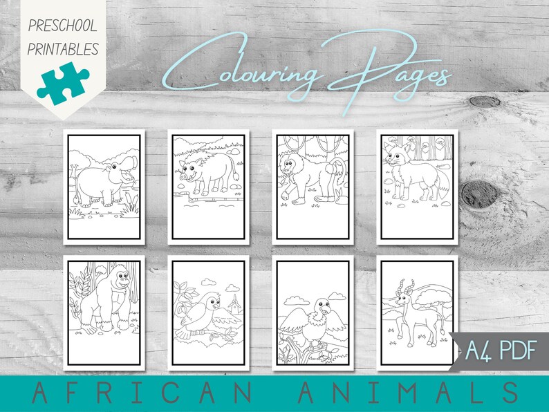 African Animals Colouring Pages | Preschool Activity | Home & School ...