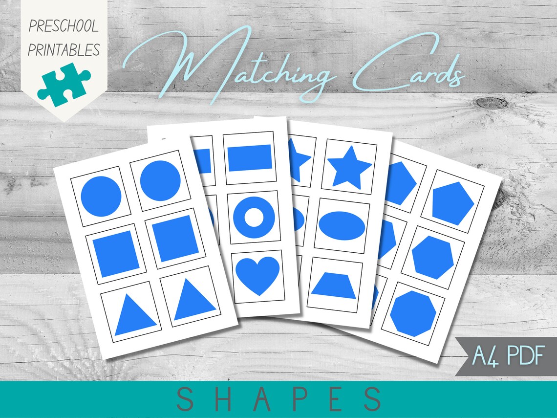 Shape Matching Set | 12 Shapes | PDF Printable - Etsy