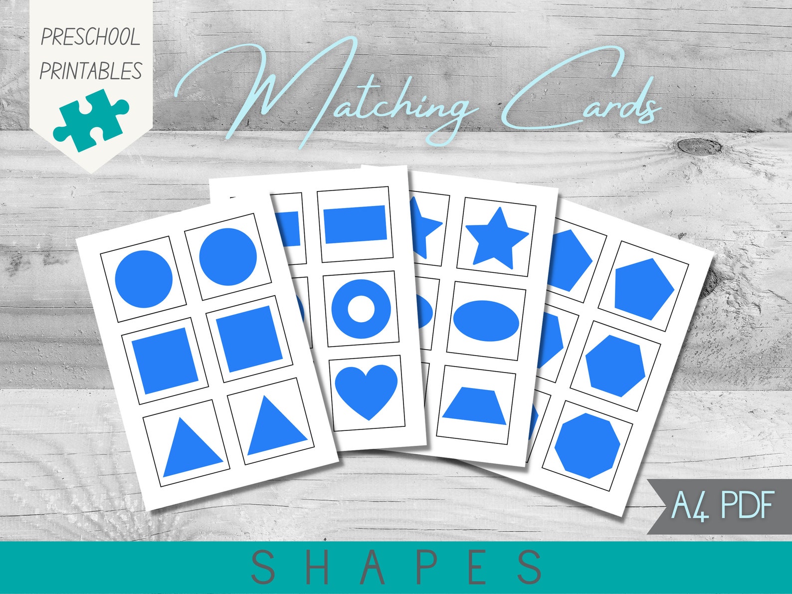Shape Matching Set | 12 Shapes | PDF Printable - Etsy