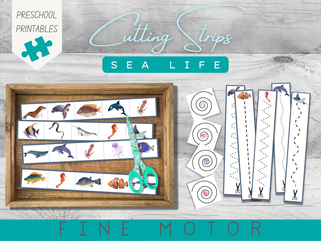 Sea Life Ocean Cutting Strips | Preschool & Homeschool Activity | Fine ...