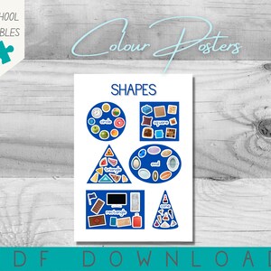 Preschool Shape Poster | A2 and A3 | PDF Printable | Children's Bedroom ...