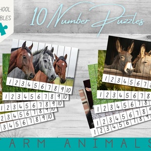 Farm Animals Number Puzzle | 1-10 | PDF Printable - Etsy