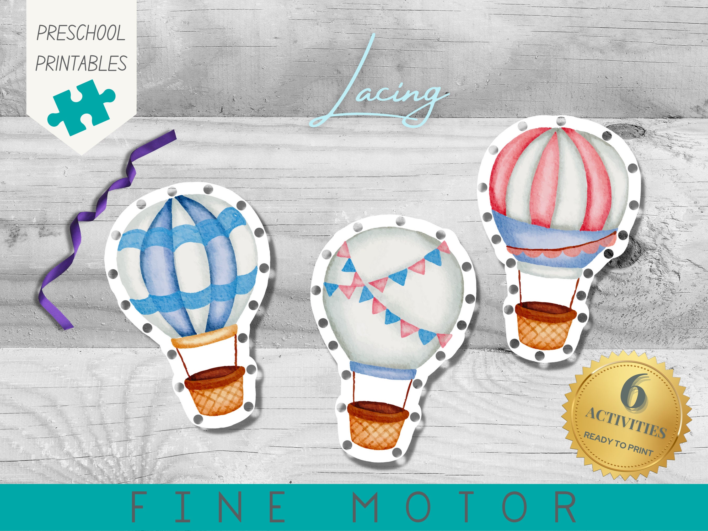 Hot Air Balloon Lacing Card Activity | Preschool & Homeschool ...