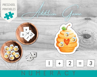 Preschool Addition Game Activity | Homeschool Maths | Concrete Maths ...