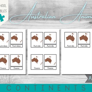 Australian Animals | Montessori Continents | 12 Animals | 3 Part Cards ...