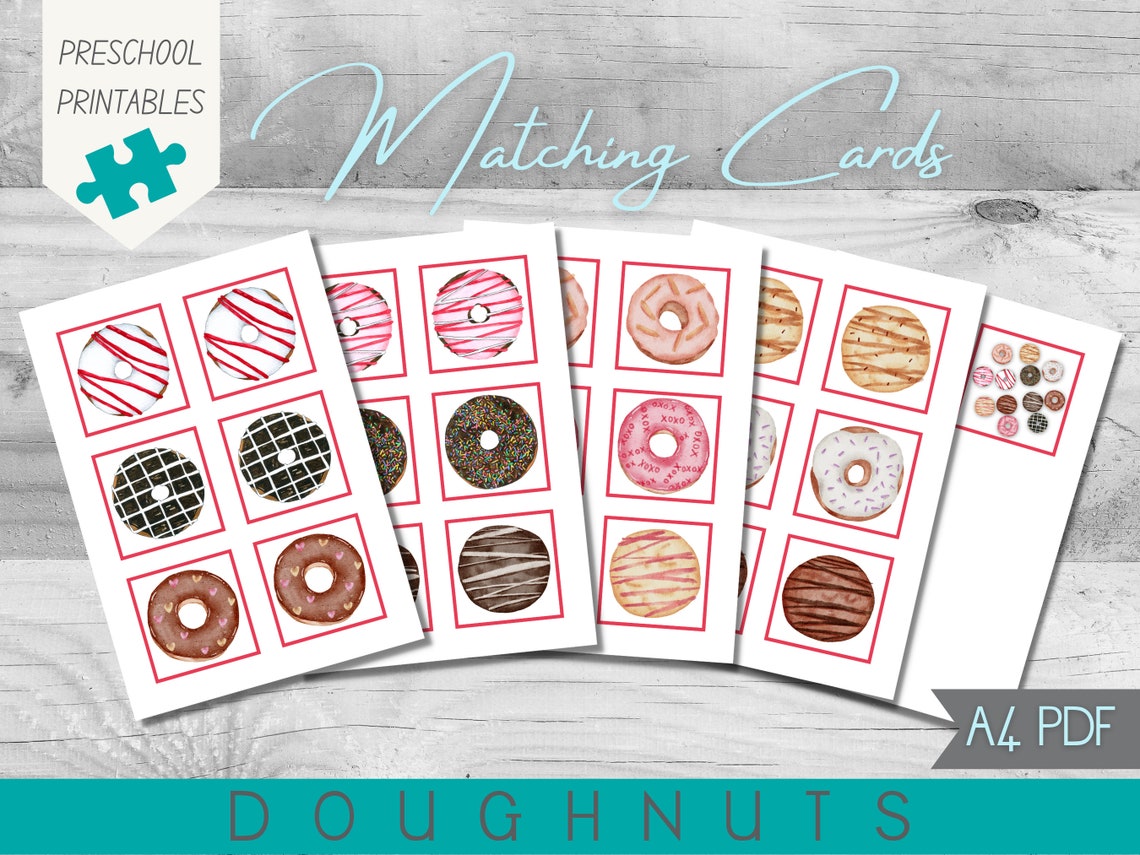 Doughnut Matching | Preschool Activity | 12 Sets | 24 Cards ...