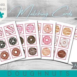 Doughnut Matching | Preschool Activity | 12 Sets | 24 Cards ...