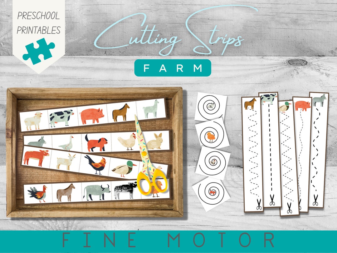 Farm Cutting Strips | Preschool & Homeschool Activity | Fine Motor ...