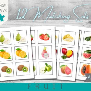 Fruit Matching Preschool Activity | 12 Sets | 24 Cards | High ...