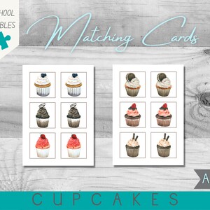 Cupcake Matching | Preschool Activity | 12 Sets | 24 Cards ...