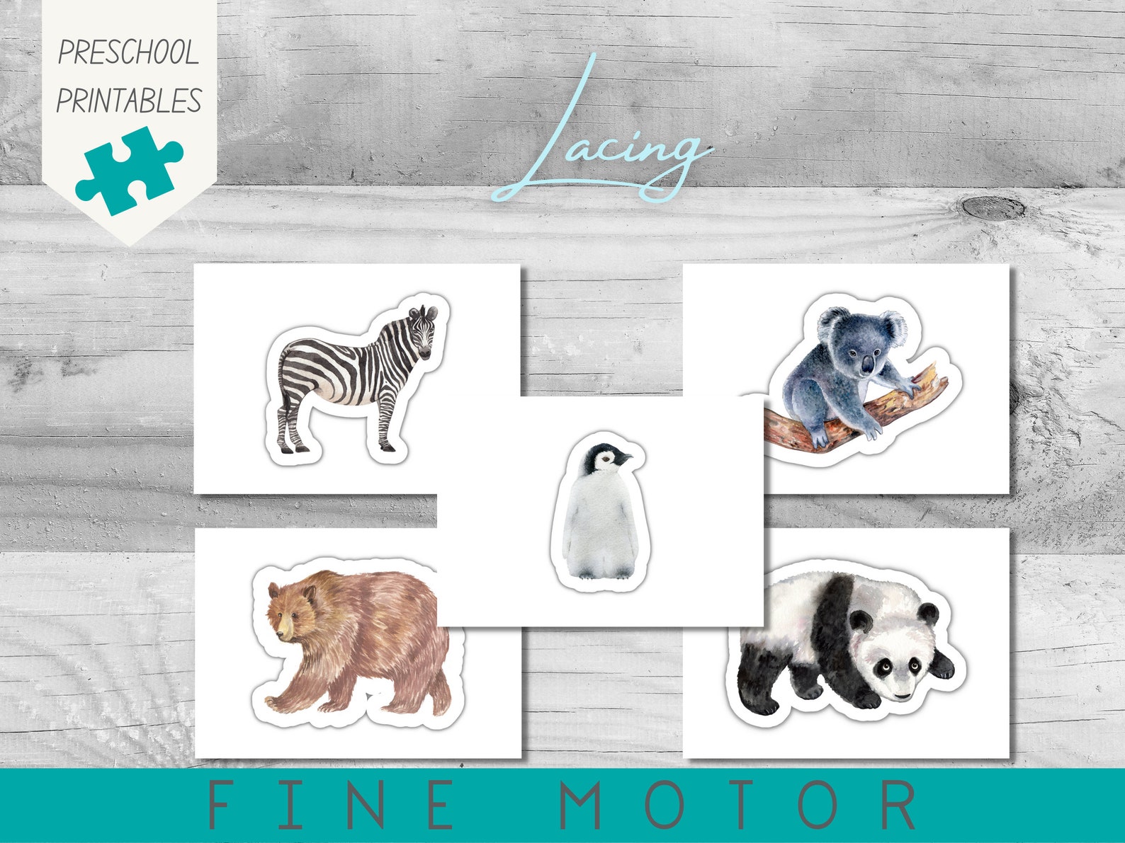 Wild Animals Lacing Card Activity | Preschool & Homeschool | Montessori ...