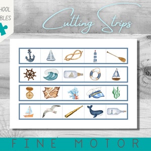 Nautical Cutting Strips | Preschool & Homeschool Activity | Fine Motor ...