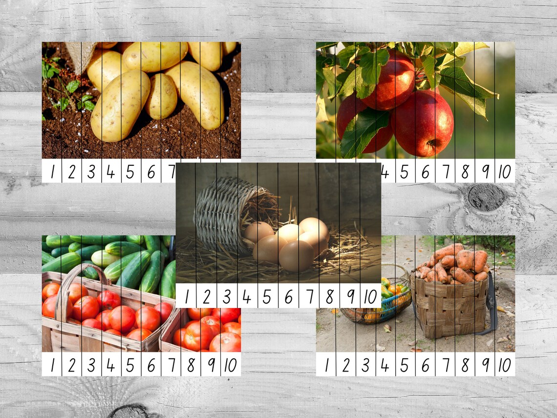 Farm Produce Number Puzzle 1-10 PDF Printable - Etsy