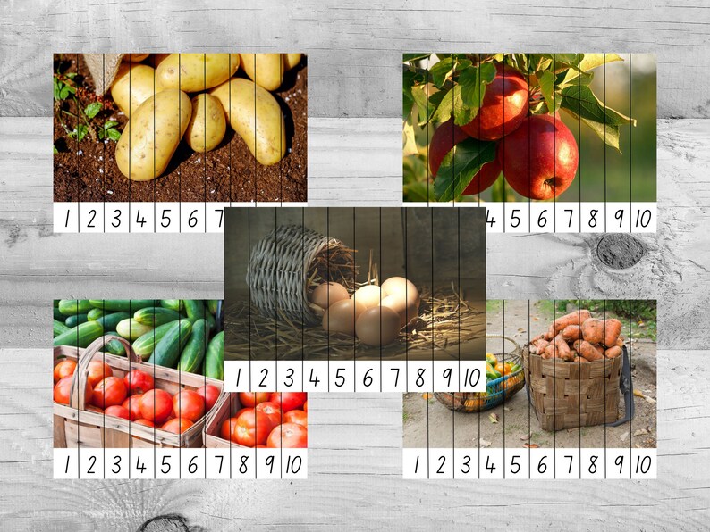 Farm Produce Number Puzzle | 1-10 | PDF Printable - Etsy