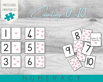 Preschool Counting Activity Matching Cards Numbers 0 10 PDF Printable ...