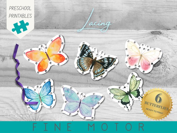 Butterfly Lacing Card Activity Preschool & Homeschool - Etsy