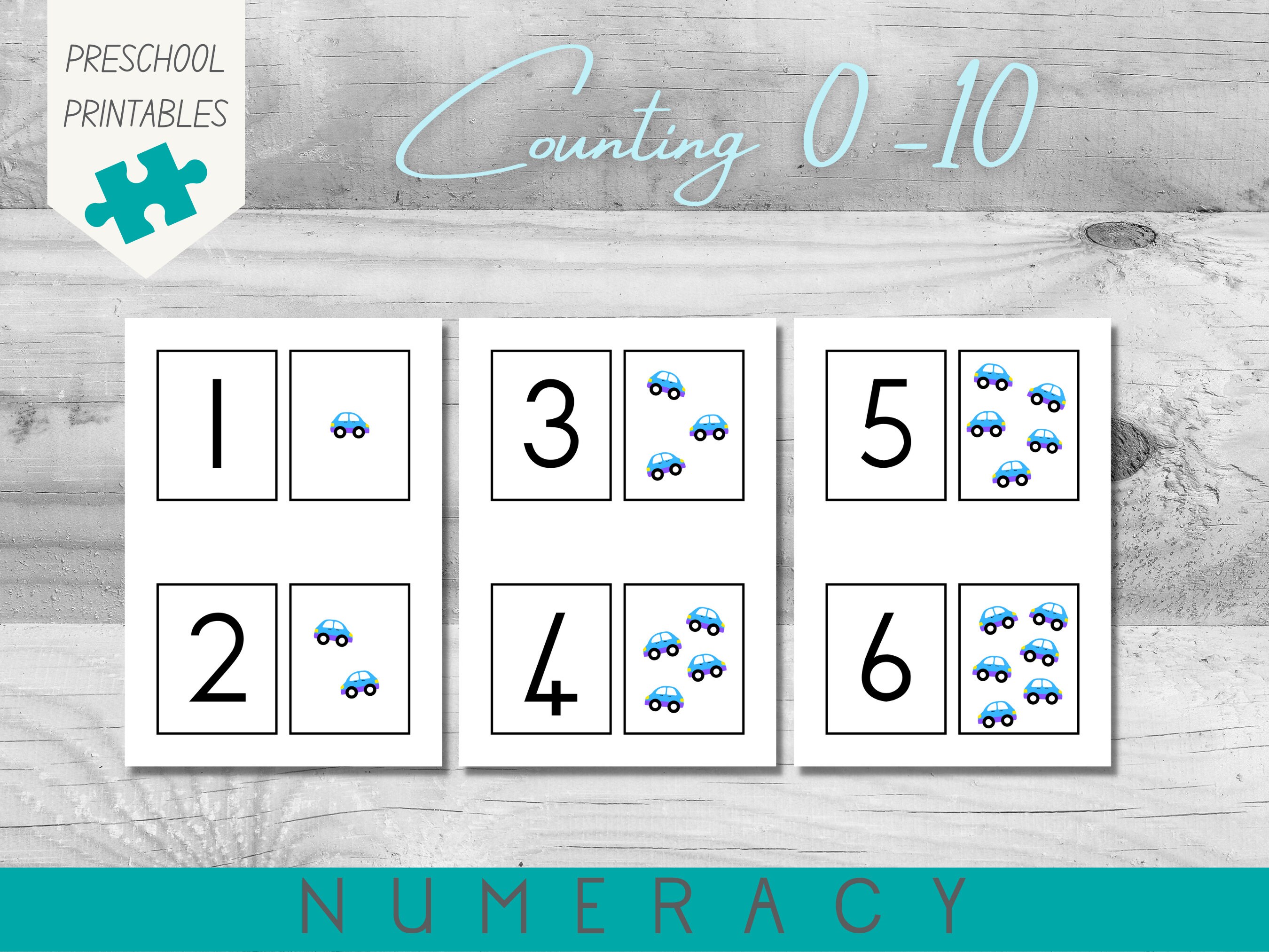 Preschool Counting Activity Matching Cards Numbers 0 10 PDF Printable ...