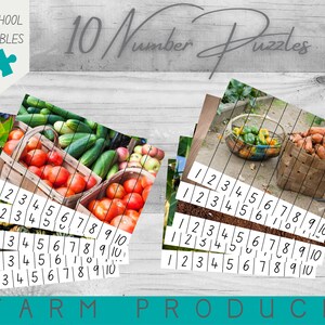 Farm Produce Number Puzzle | 1-10 | PDF Printable - Etsy