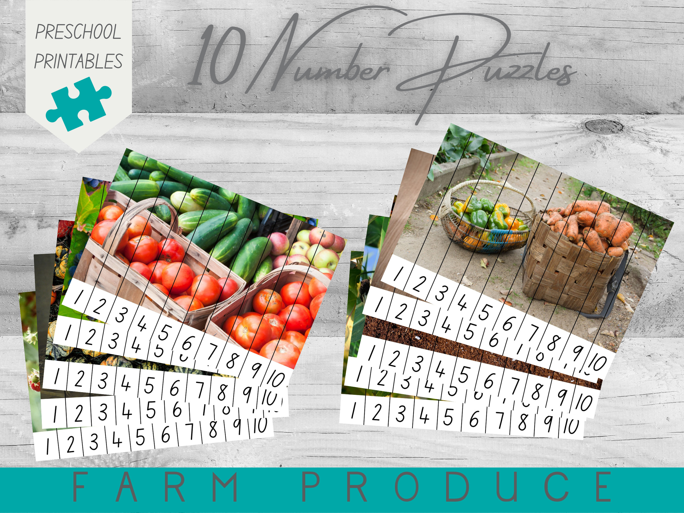 Farm Produce Number Puzzle | 1-10 | PDF Printable - Etsy