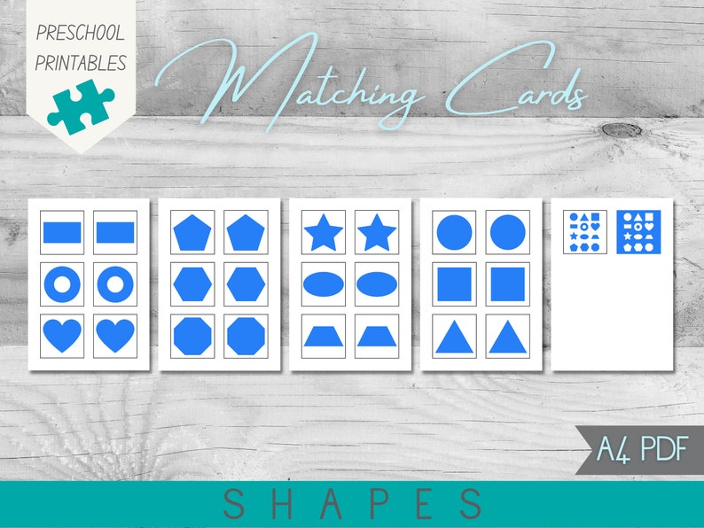 Shape Matching Set | 12 Shapes | PDF Printable - Etsy