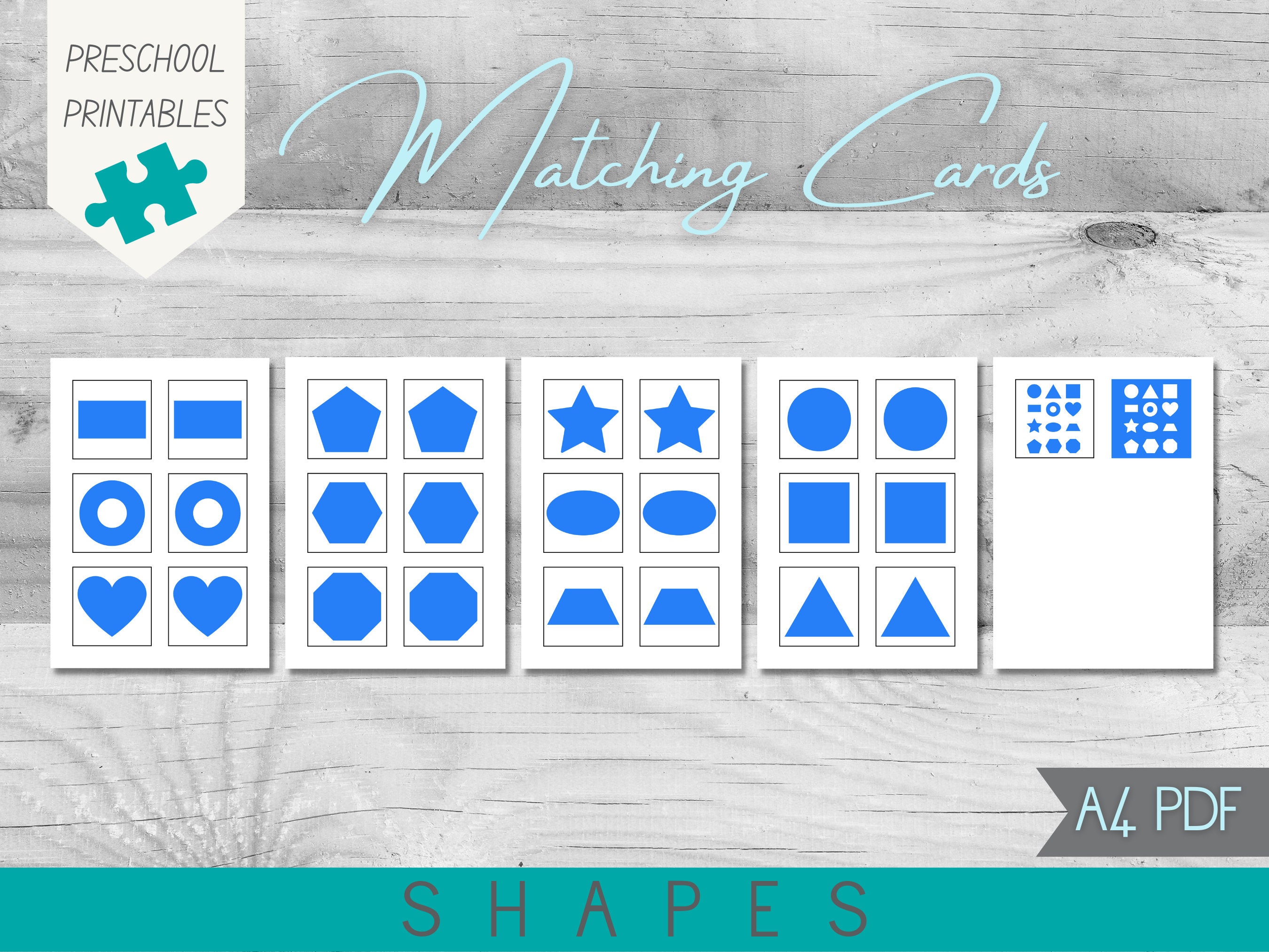 Shape Matching Set | 12 Shapes | PDF Printable - Etsy