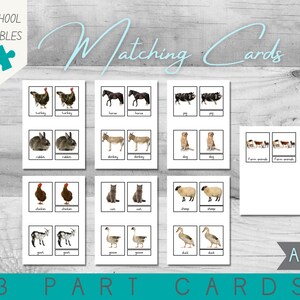 Farm Animals | 3 Part Cards | PDF Printable - Etsy