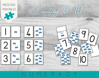 Preschool Counting Activity Matching Cards Numbers 0 10 | Etsy