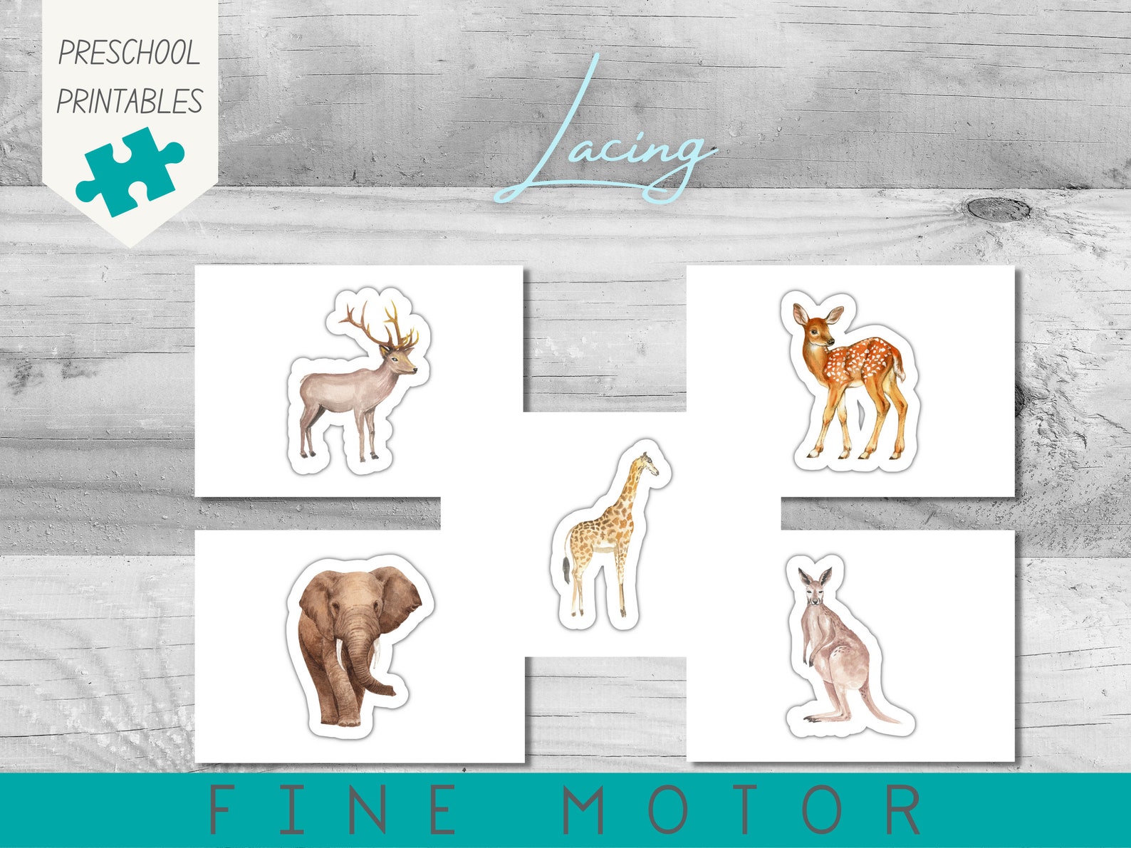 Wild Animals Lacing Card Activity | Preschool & Homeschool | Montessori ...