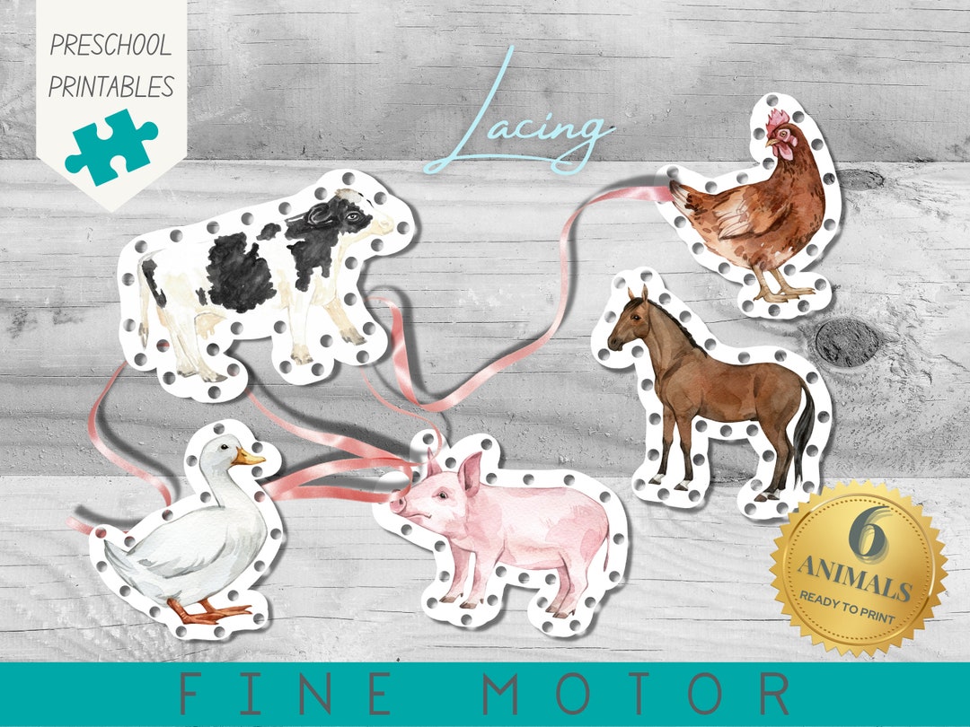 Farm Animals Lacing Card Activity | Preschool & Home Learning ...