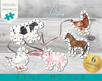 Sea Ocean Animals Lacing Card Activity | Preschool & Homeschool ...